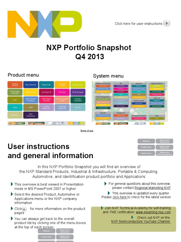 NXP Portfolio Snapshot Q4 2013 Show Only | PDF | Diode | Electrical ...