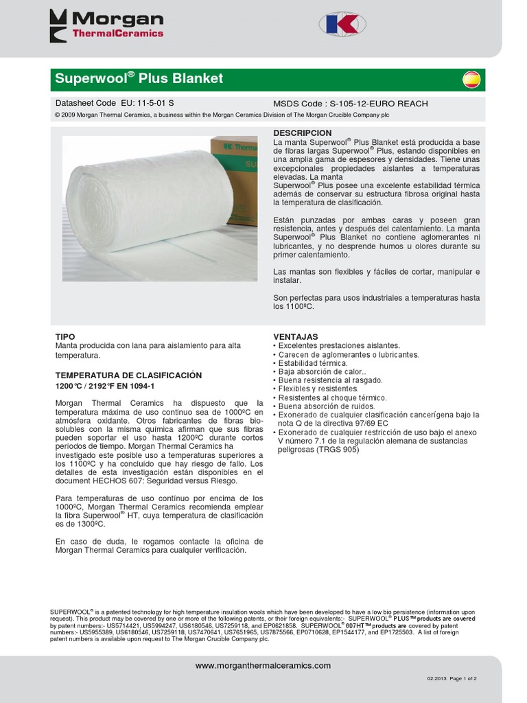 3 Superwool Plus Blanketspanish | PDF | Física | Cantidades fisicas