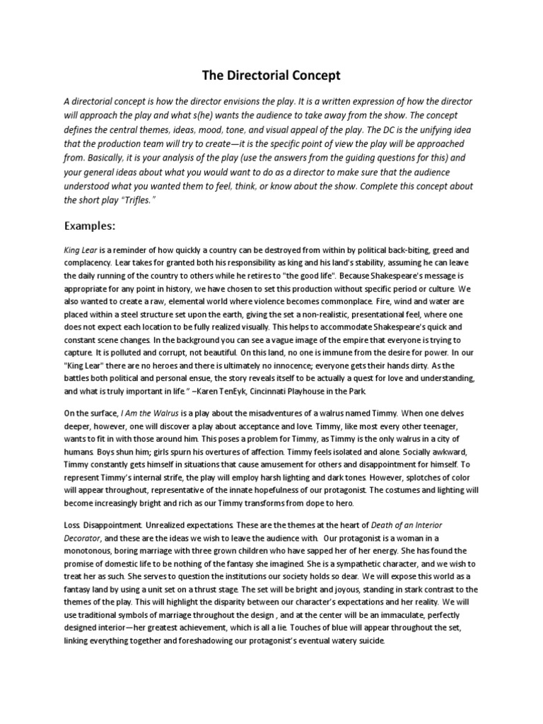 The Directorial Concept | PDF