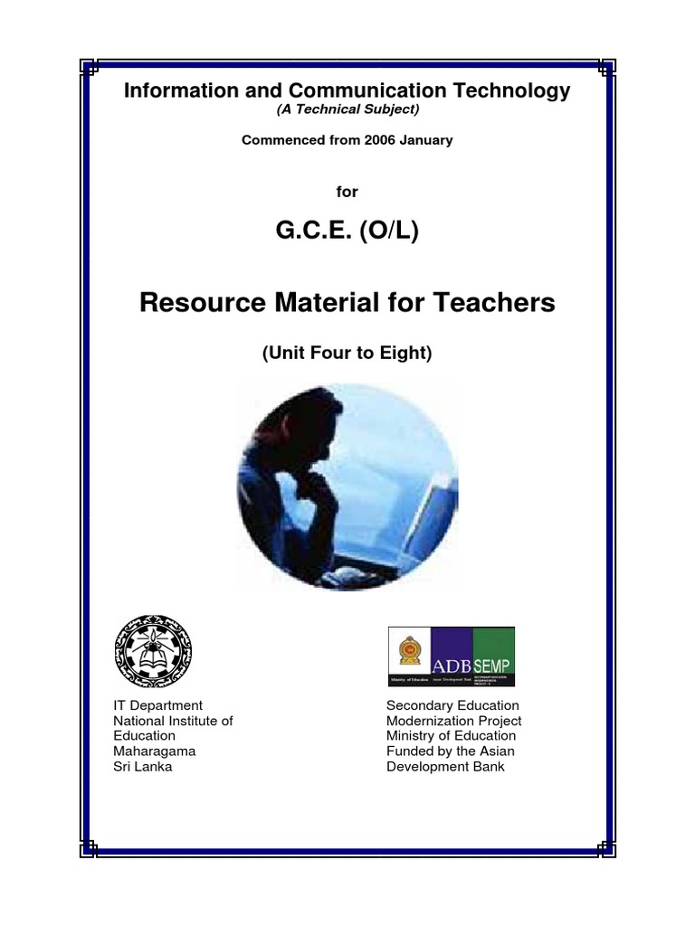 GCE O/L ICT Resource Material For Teachers | PDF | Compiler | Computer ...