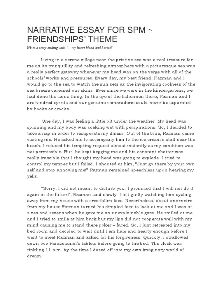 Narrative Essay For SPM | PDF | Nature