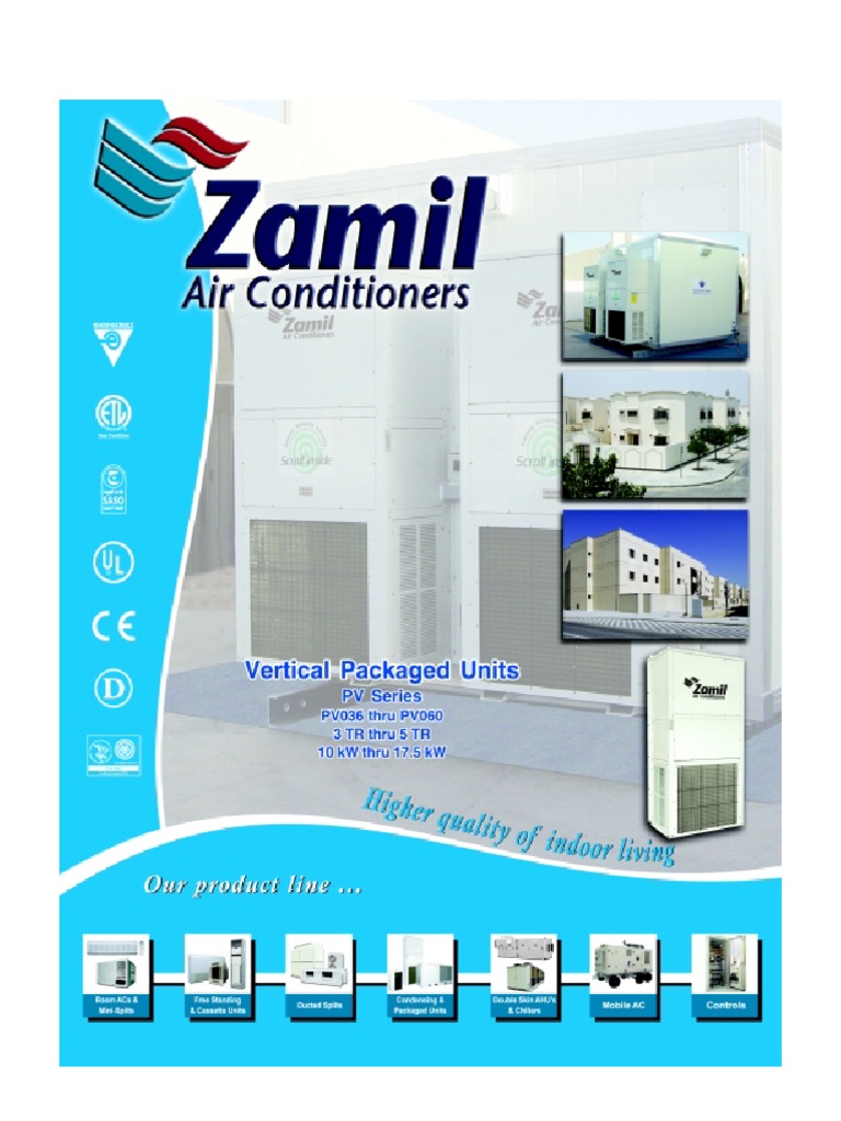 Zamil PV Series | PDF | Air Conditioning | Thermostat