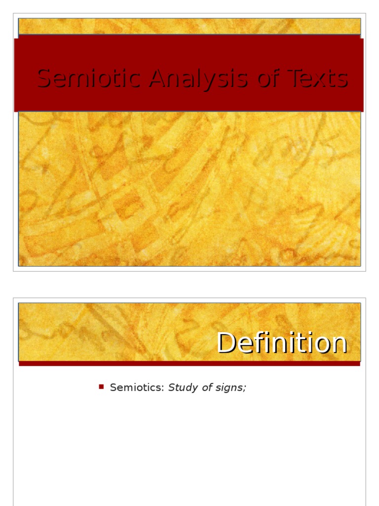 Semiotic Analysis | PDF | Semiotics | Reality