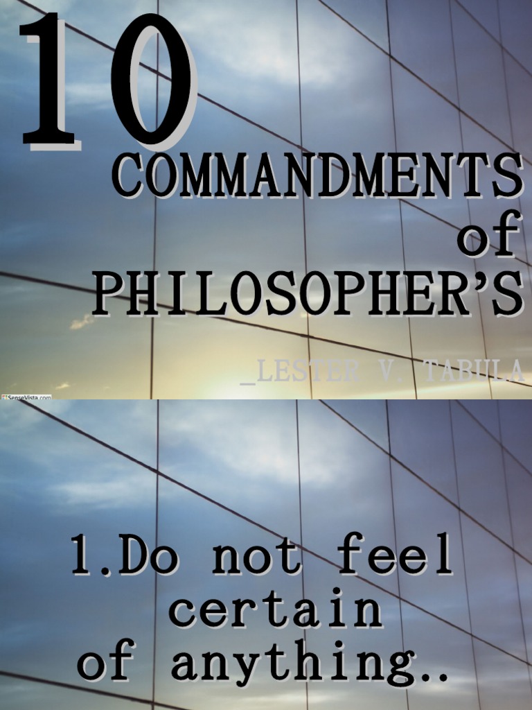 Ten Commandments of Philosophy | PDF