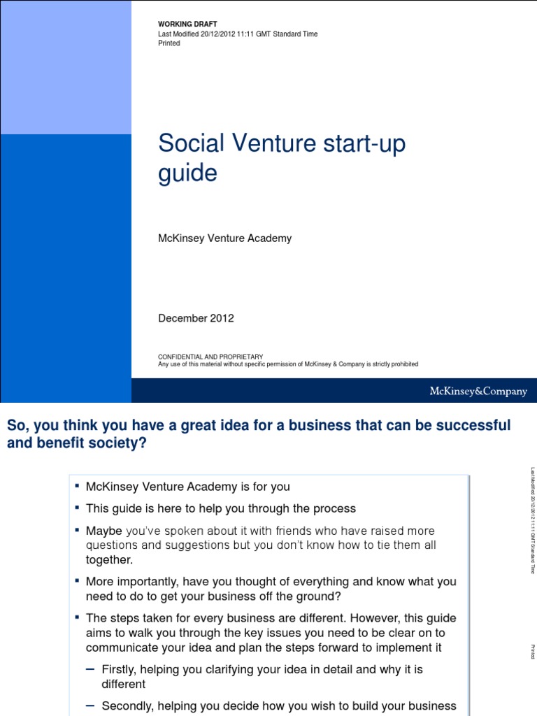 Social Venture Start-Up Guide | PDF | Business | Economies