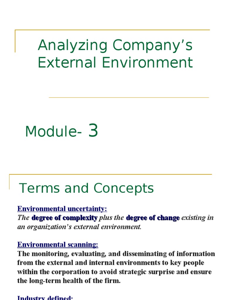 Analyzing Company's External Environment | PDF | Competition | Profit ...