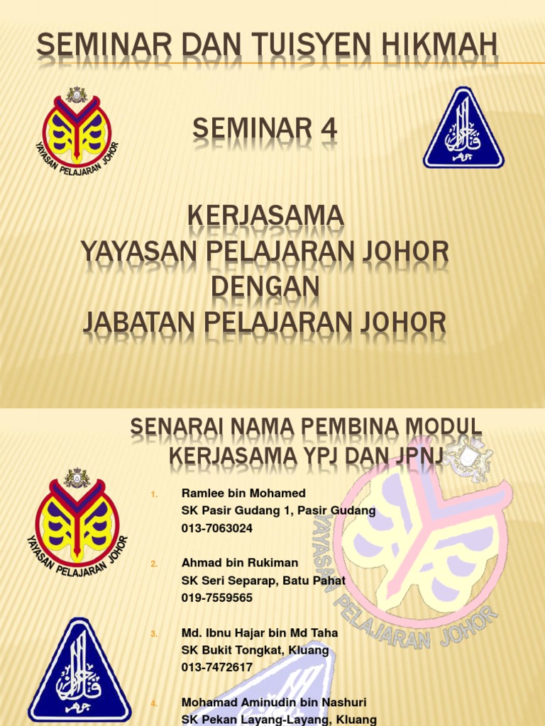 Seminar SK Bukit Tongkat Overview | PDF | Career & Growth