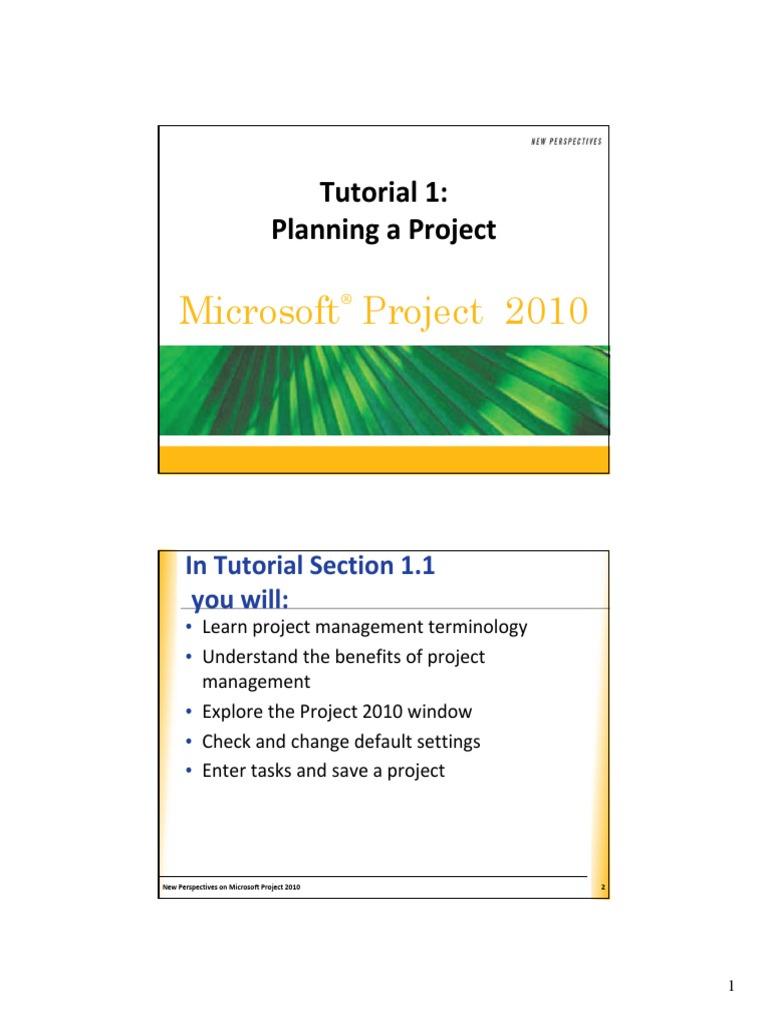 MS - PROJECT 2010 - Tutorial PDF | PDF | Project Management | Business