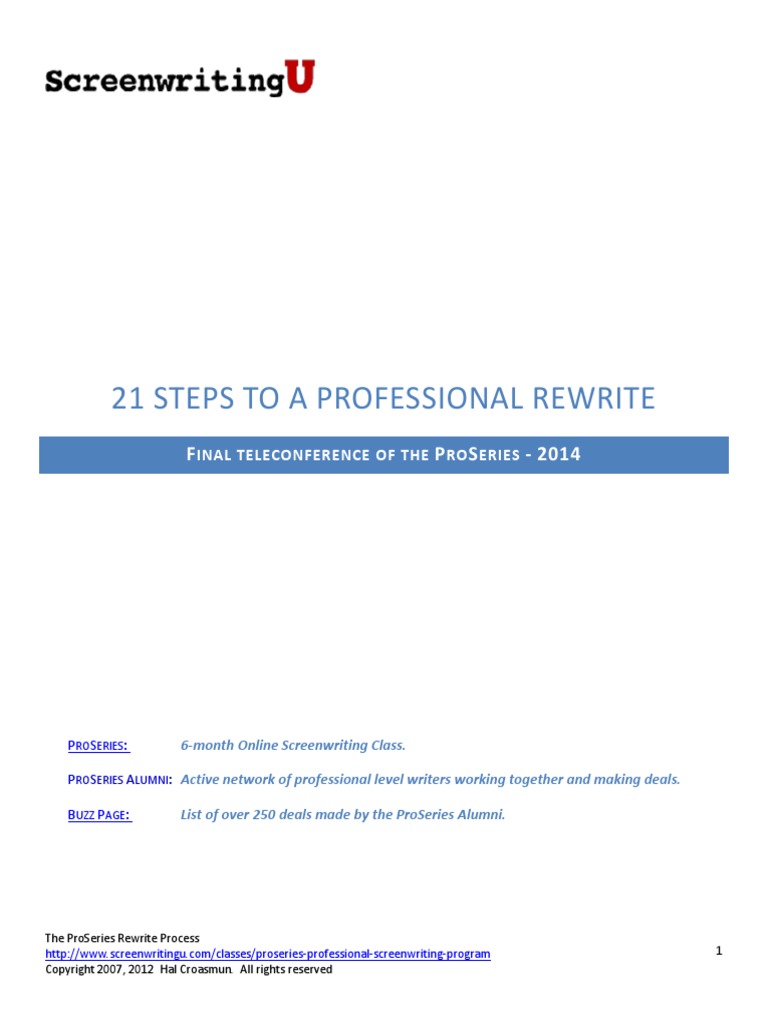Screenwriting U Rewriting | PDF | Screenplay | Screenwriting