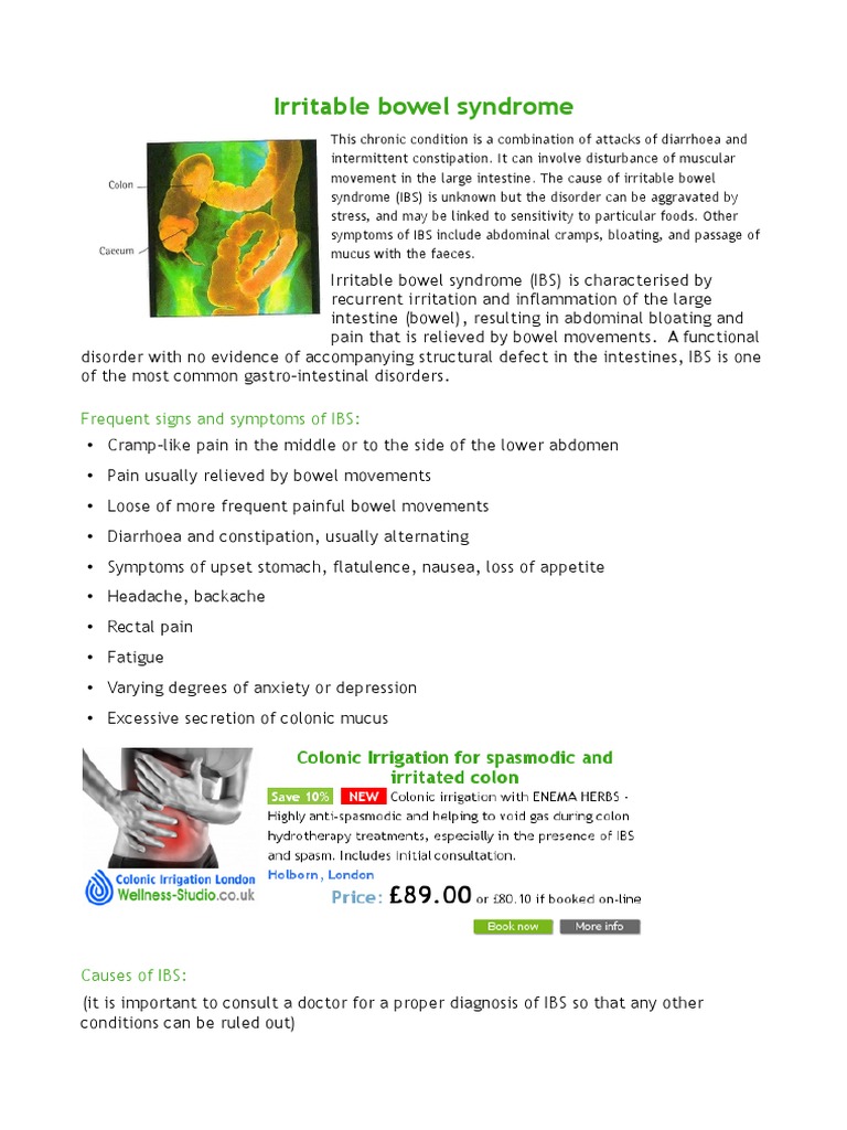 IBS Causes and Treatment Options | PDF | Irritable Bowel Syndrome ...