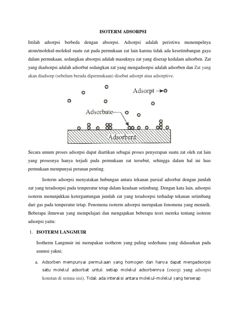 Isoterm Adsorpsi | PDF | Metode & Bahan Ajar | Seni
