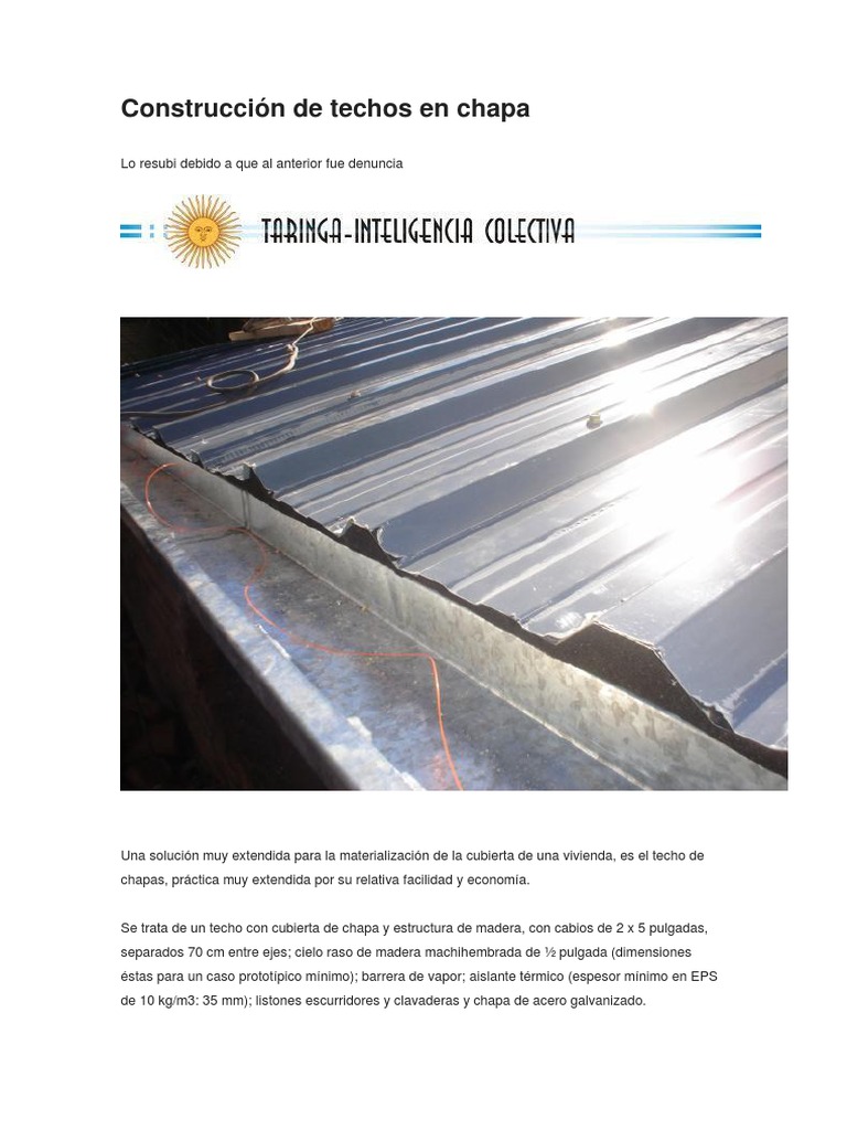 Construcción de Techos en Chapa | PDF