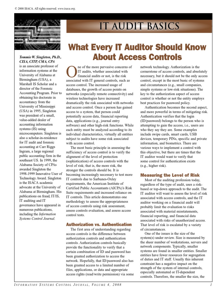 What Every IT Auditor Should Know About Access Control | PDF | Access ...