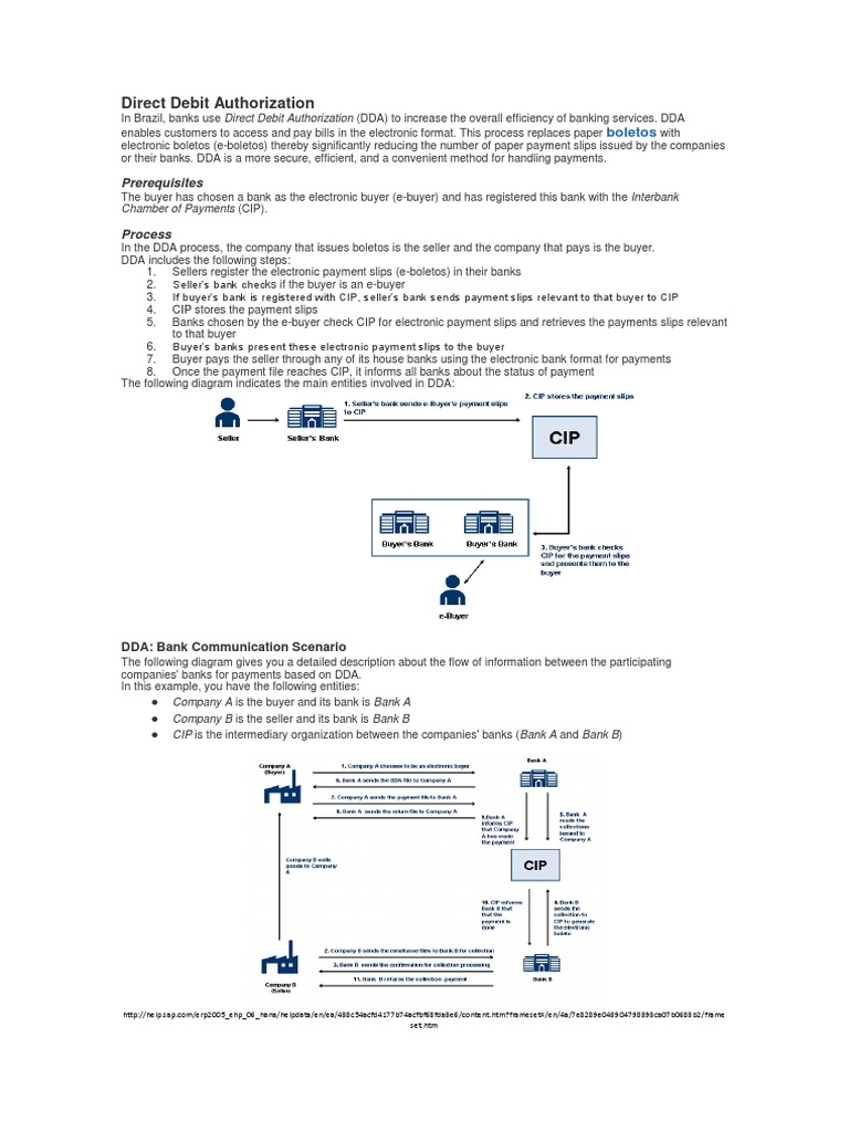 SAP DDA - Direct Debit Authorization | Download Free PDF | Payments | Banks