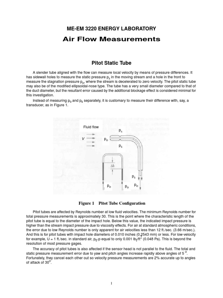 Pitot Tube | PDF | Pressure | Pressure Measurement