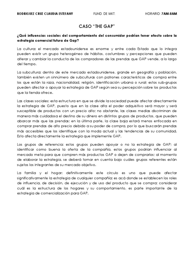 Caso Gap | PDF | Gap Inc. | Marketing