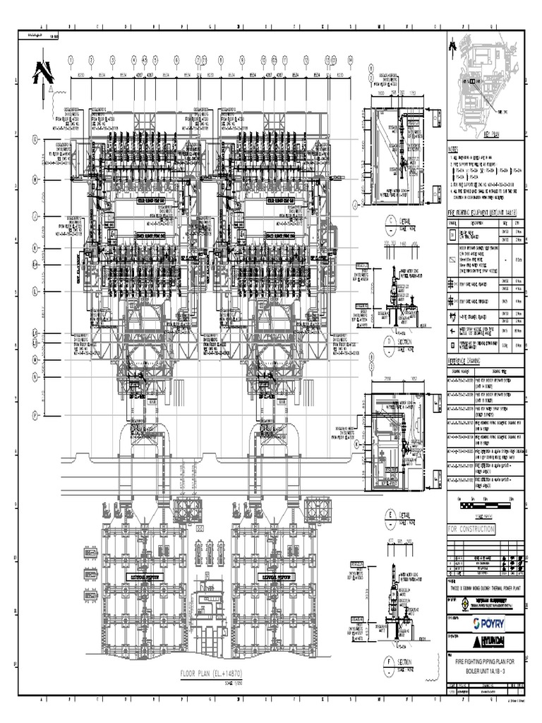 Md1-0-F-750!23!00109 Fire Fighting Piping Plan For Boiler Unit 1a, 1b-3-Model | PDF