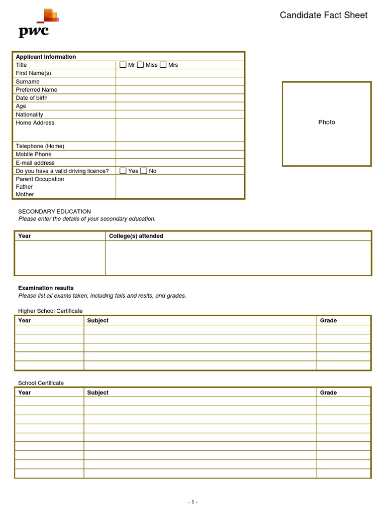 Candidate Fact Sheet F | PDF
