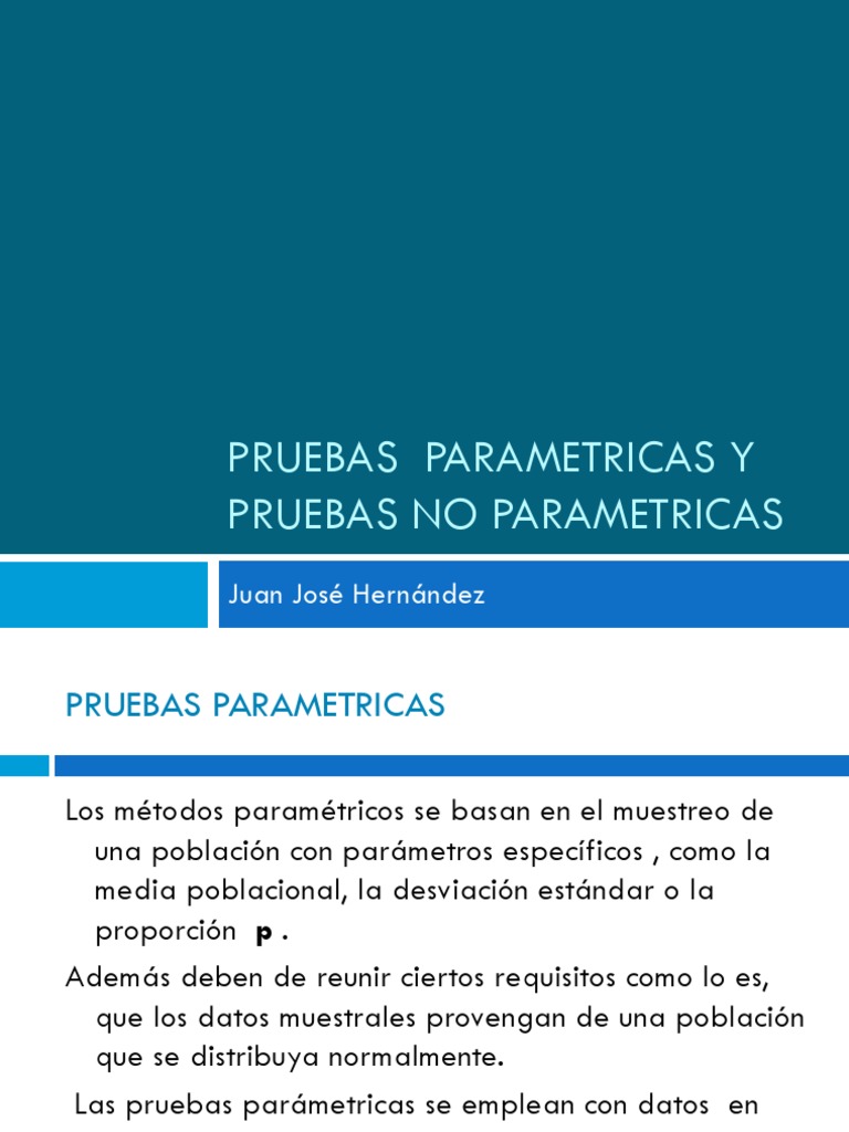 Pruebas Parametricas y No Parametricas | Desviación estándar | Muestreo ...