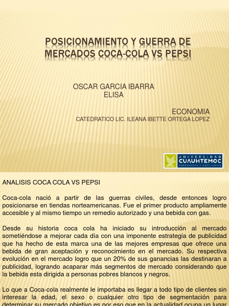 Coca Vs Pepsi | PDF | Coca Cola | Pepsi