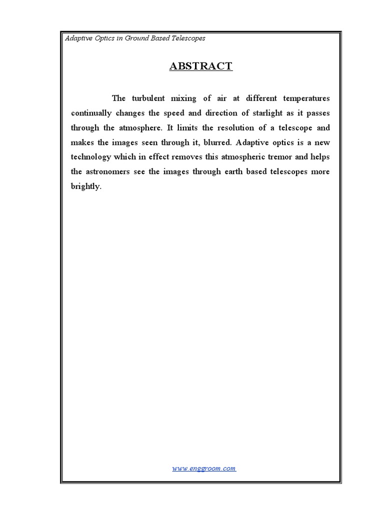 Adaptive Optics in Ground Based Telescopes PPT-EnggRoom | Download Free ...