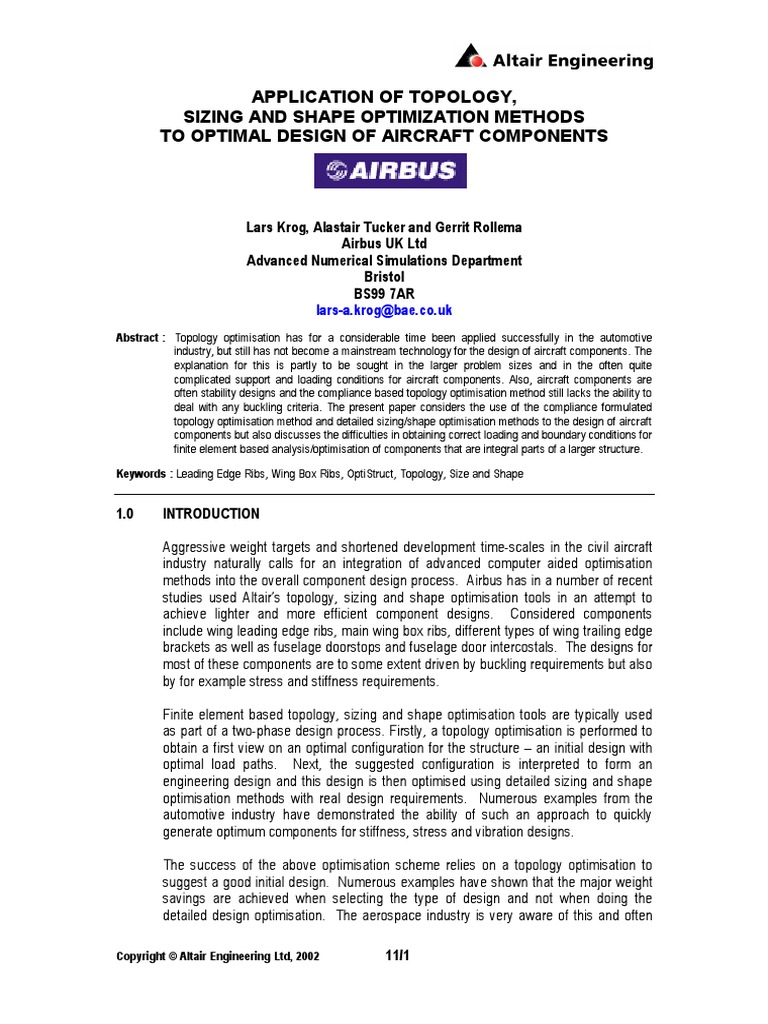 Airbus Wing Rib Design | Download Free PDF | Mathematical Optimization ...
