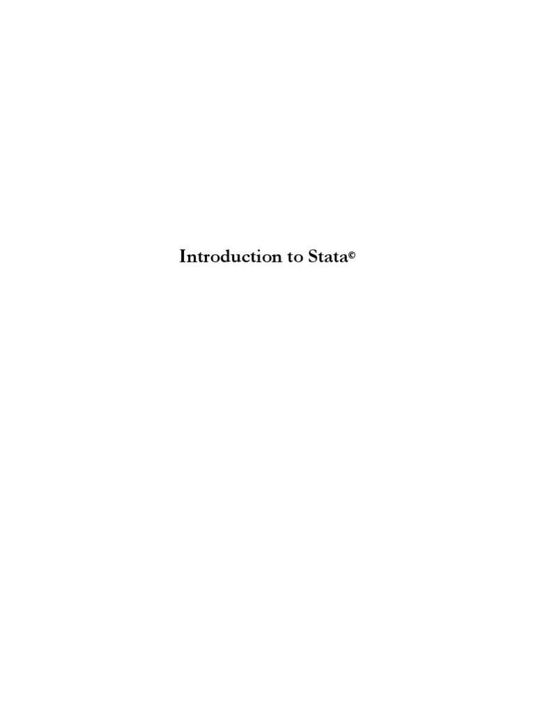 Stata Training Manual | PDF