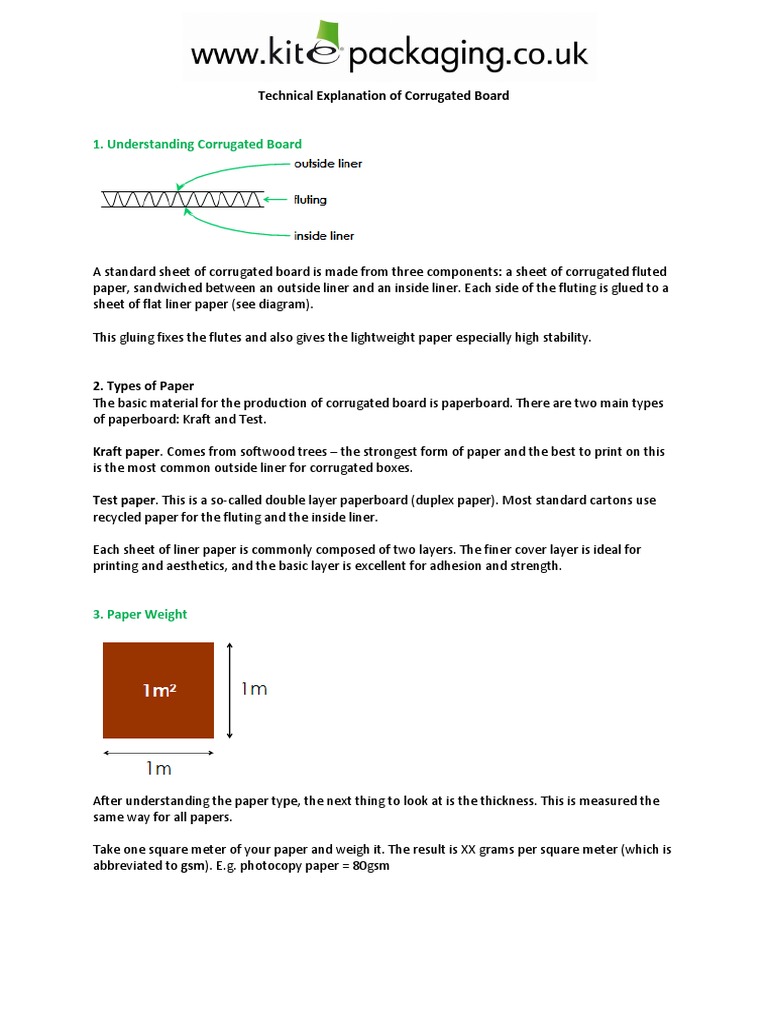 Technical Explanation of Corrugated Board Structure and Properties ...
