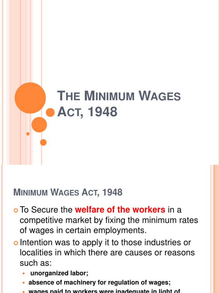 The Minimum Wages Act, 1948 | PDF | Overtime | Working Time