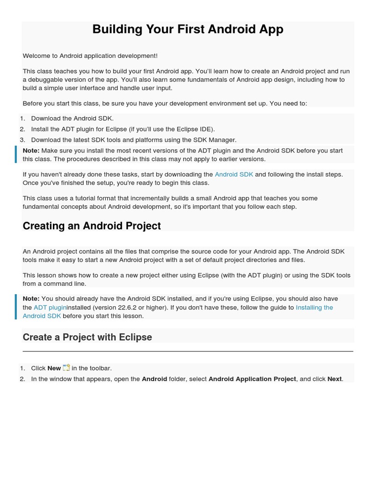 Building Your First Android App | PDF | Eclipse (Software) | Android ...