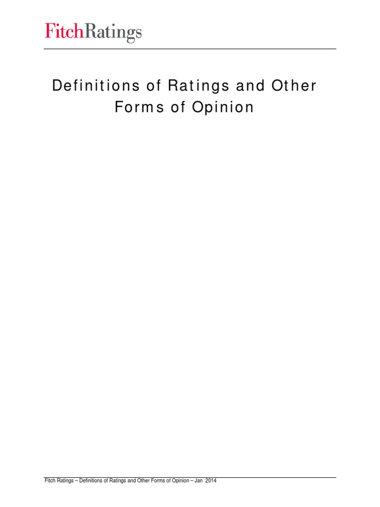 Fitch Ratings Definitions and Scales | PDF | Credit Rating | Bond ...