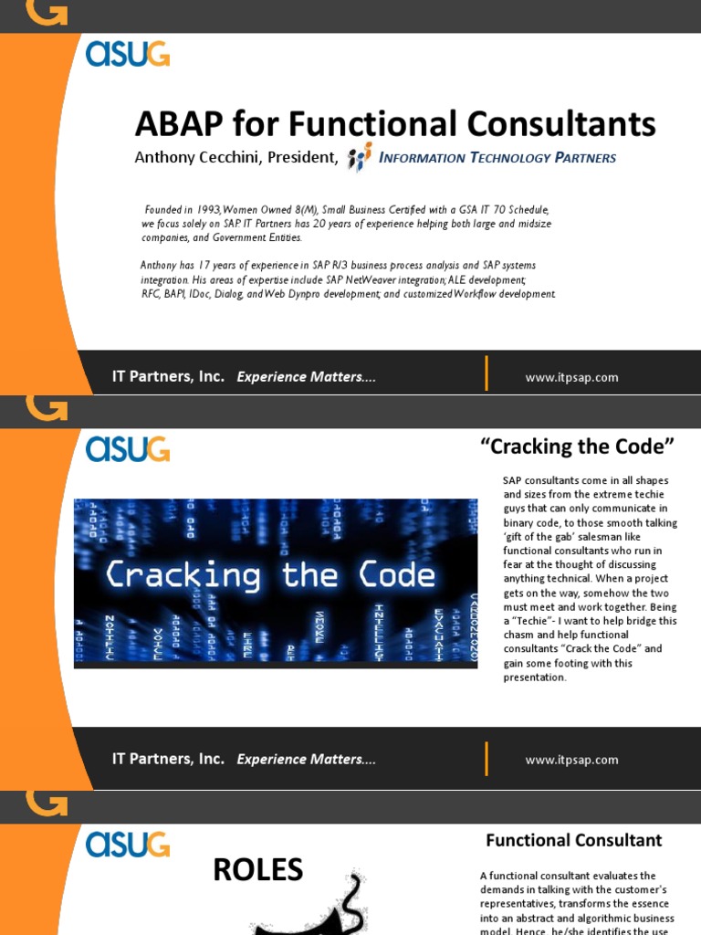 Bridging the Gap: An Introduction to ABAP Programming Concepts for Functional Consultants | PDF ...