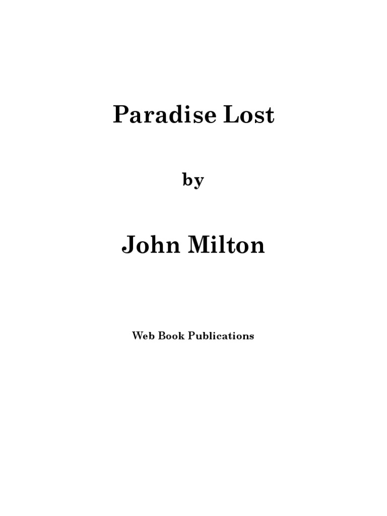 John Milton - Paradise-Lost | PDF | Religion And Belief