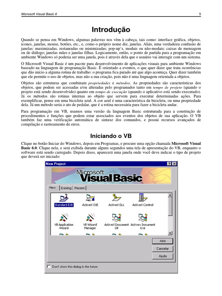 Apostila Visual Basic | PDF | Basic | Janela (informática)