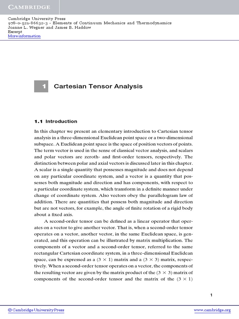 Cartesian Tensor Analysis Pdf