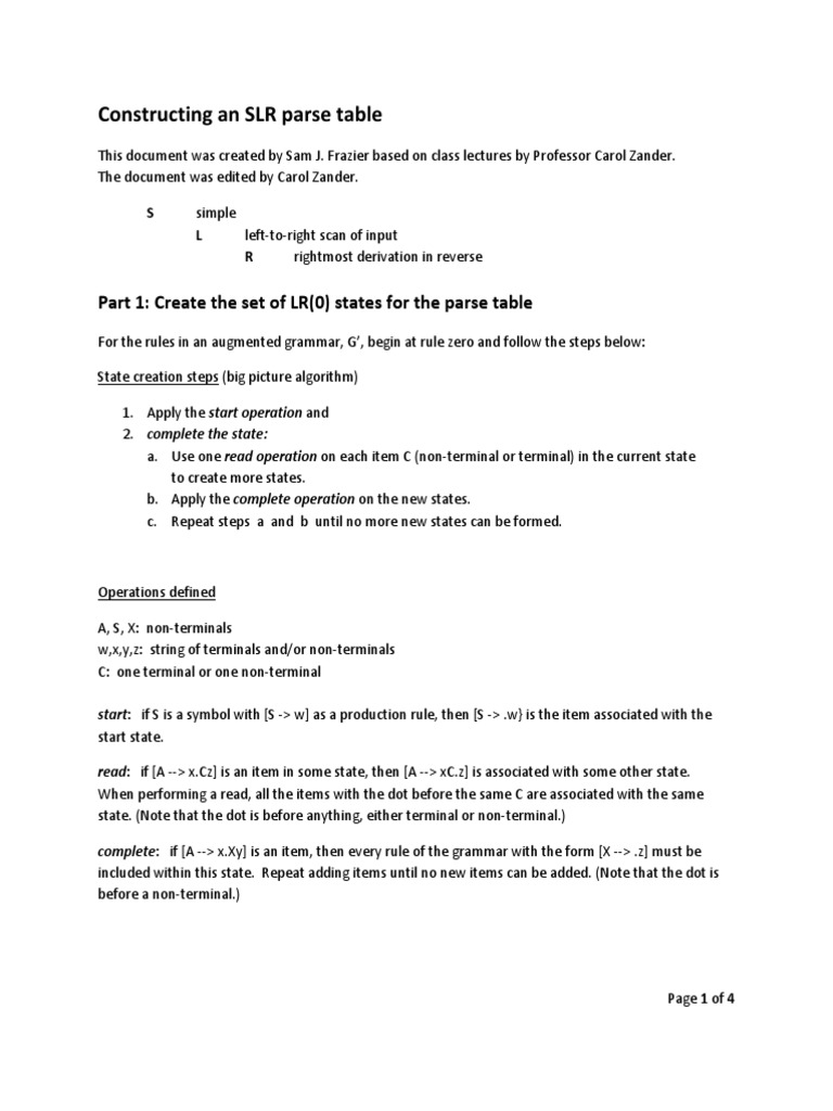 SLR Table | PDF | Implementation | Areas Of Computer Science