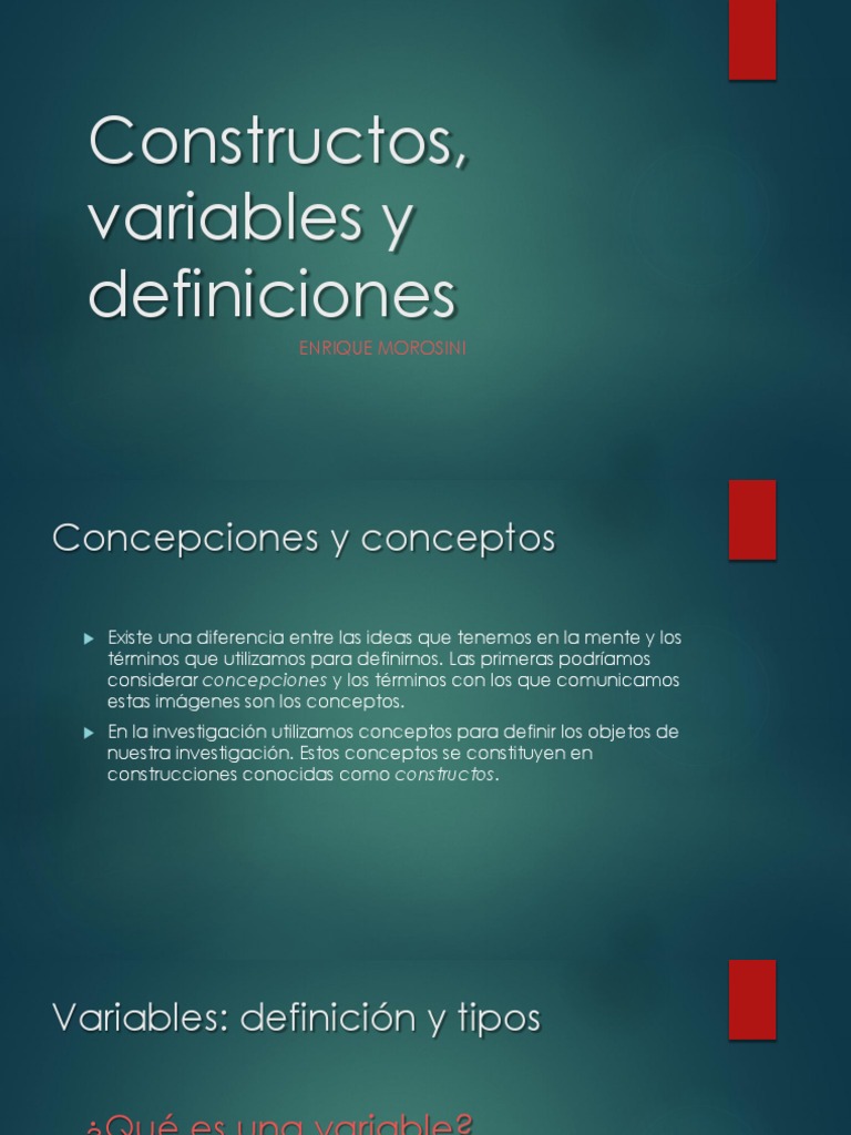 Constructos y Variables | PDF | Variable (informática) | Medición