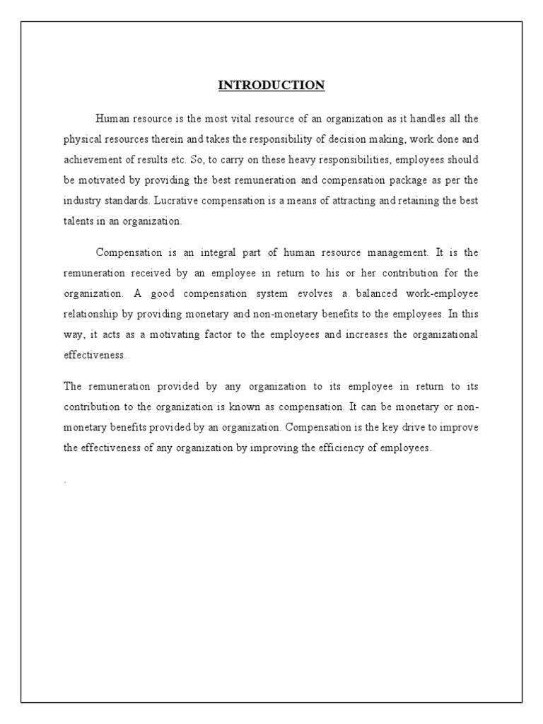 INTRODUCTION Compensation Management | PDF | Employee Benefits | Wage