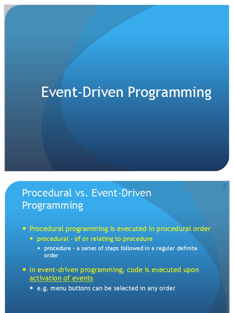 2 Event Driven Programming Pdf Class Computer Programming Method Computer Programming 