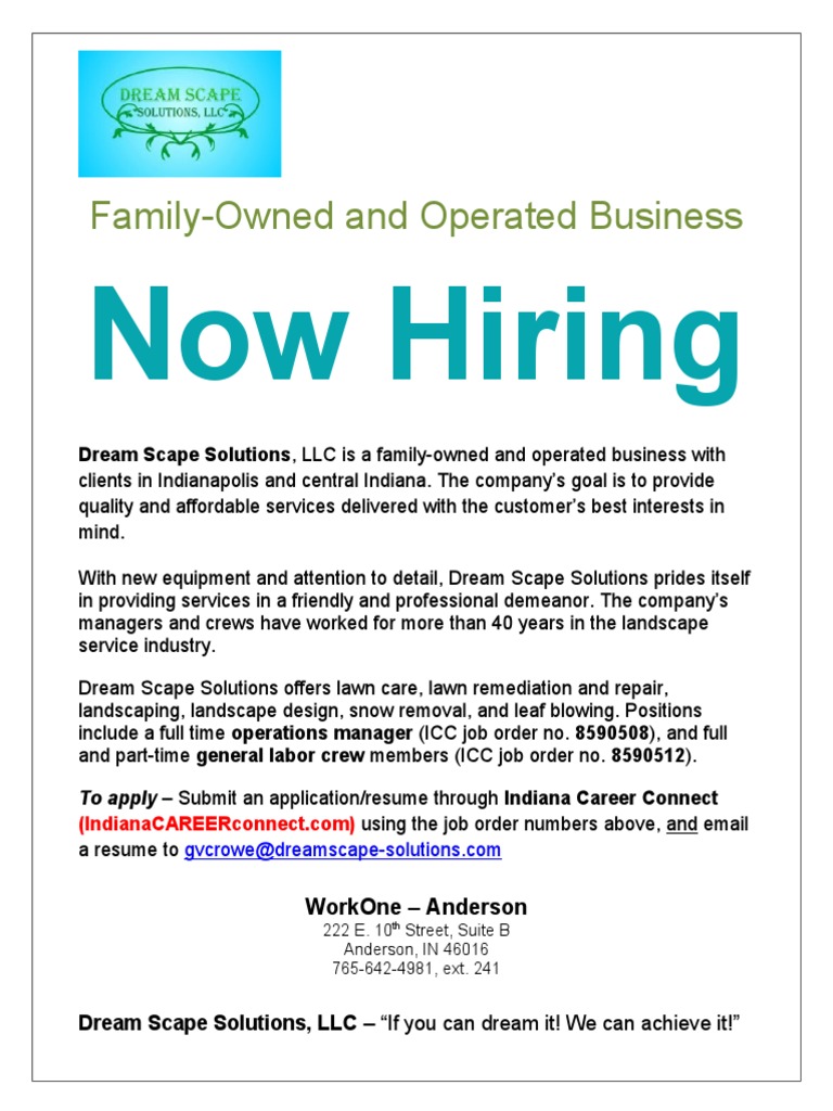 Dream Scape Recruiting Flyer | PDF | Career & Growth | Business