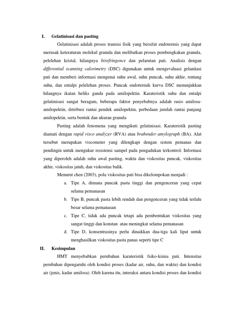 Gelatinisasi Dan Pasting | PDF