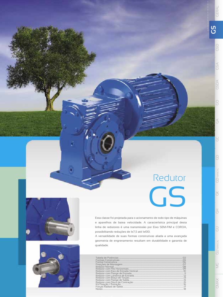 Redutor Catalago Linha Gs GEREMIA | PDF | Taxas temporais | Unidades de ...