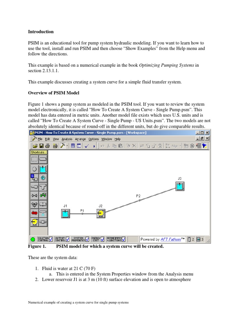 Numerical Example of Creating A System Curve For Single Pump Systems ...
