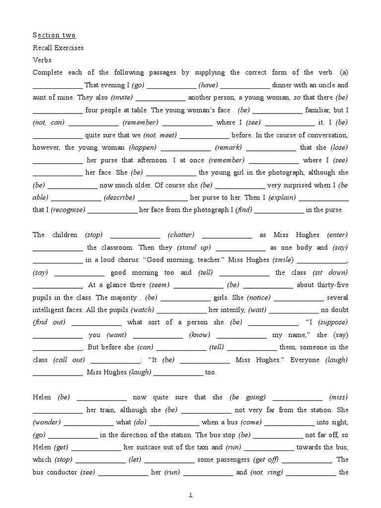 Recall Exercises | PDF