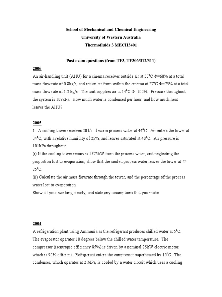 Air Conditioning Exam Questions Summary | PDF | Air Conditioning ...