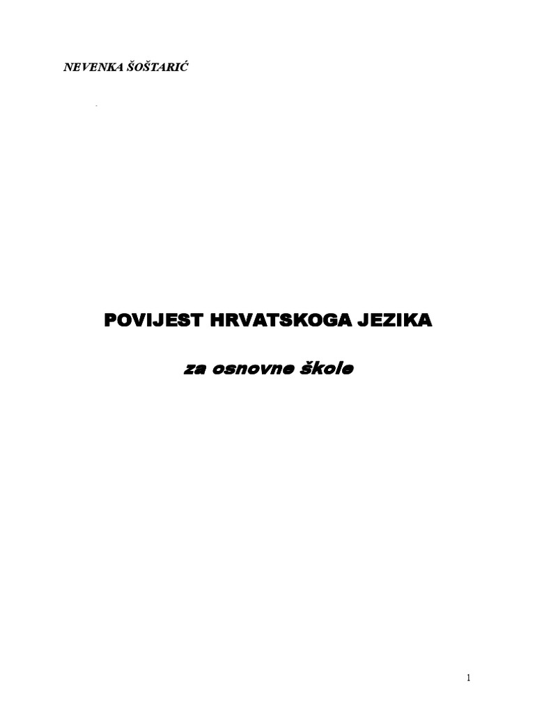 Povijest Hrvatskoga Jezika | PDF