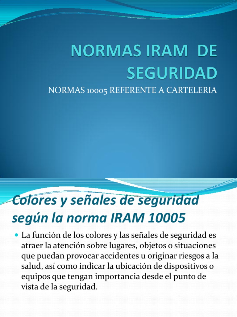 Normas IRAM 10005: Colores y Señales de Seguridad | PDF | Color | Amarillo