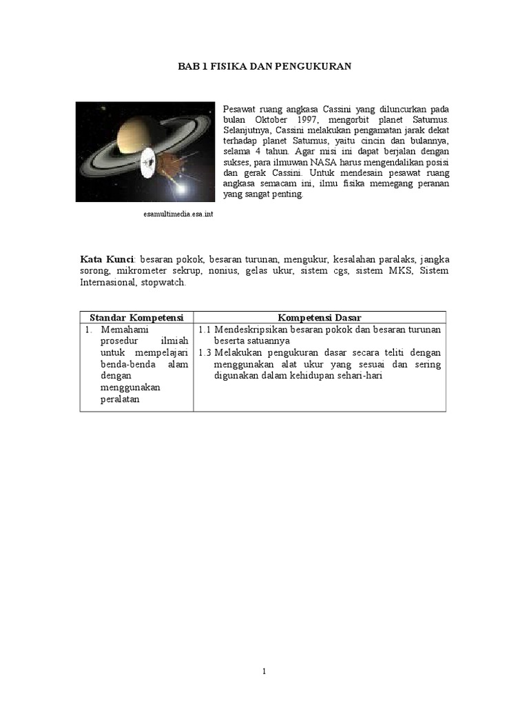 Fisika Dasar Prodi IPA (Fisika Dan Pengukuran) | PDF