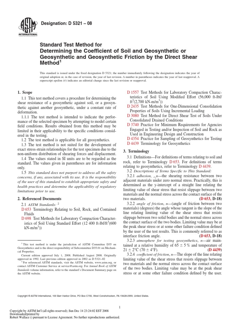 Astm D-5321 | PDF | Friction | Stress (Mechanics)