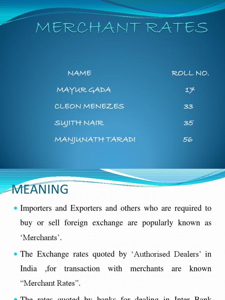 Merchant Rates | PDF | Exchange Rate | Currency